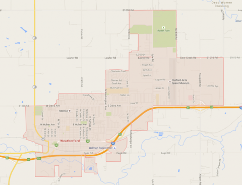 Map of Weatherford - City of Weatherford